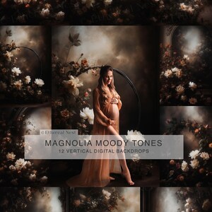 Fine Art Moody Digital Backdrops Moody Magnolia Floral - Etsy