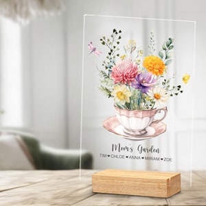 Personalized Birth Flower Bouquet, Birth Month Flower on Acrylic Plaque ...