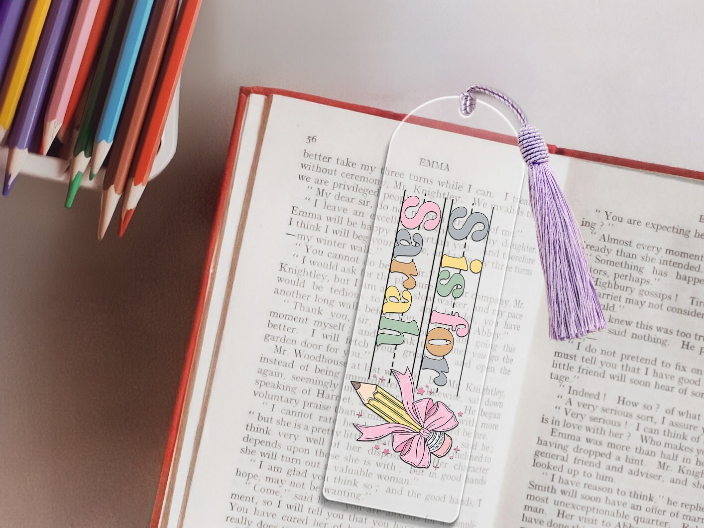 Personalized Bookmark With Name for Kids, Back to School Acrylic ...