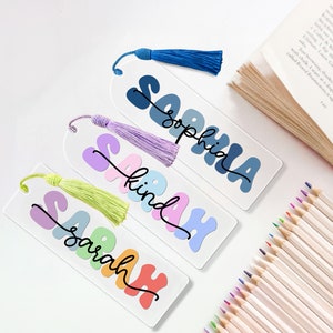 Personalized Bookmark With Custom Name, Back to School Acrylic Bookmark ...