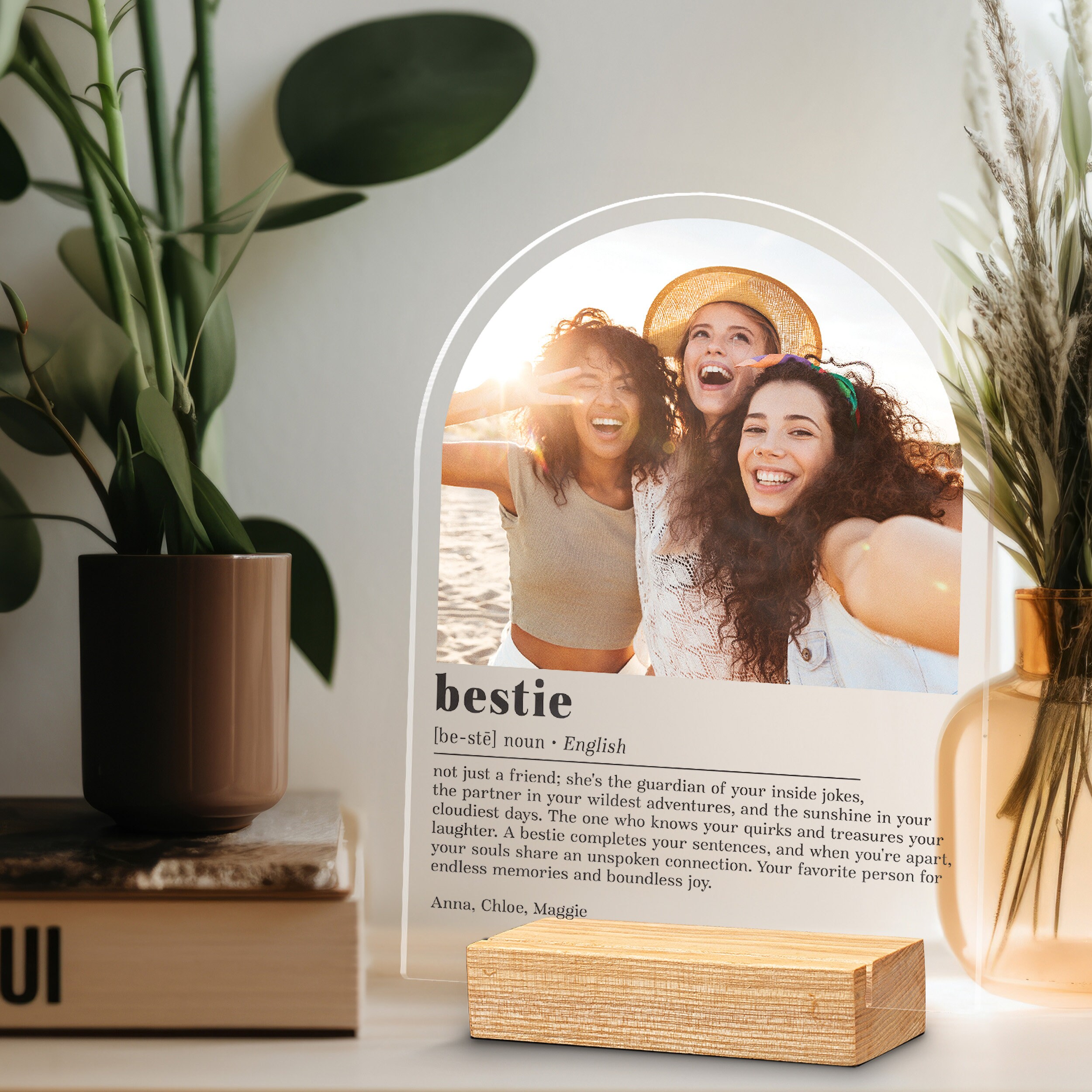 Personalized Best Friend Definition Plaque With Stand, Custom Photo ...