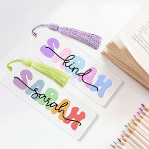 Personalized Bookmark With Custom Name, Back to School Acrylic Bookmark ...