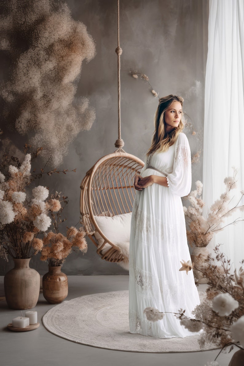 10 Digital Backdrops Boho Floral Swing Boho Maternity Floral - Etsy