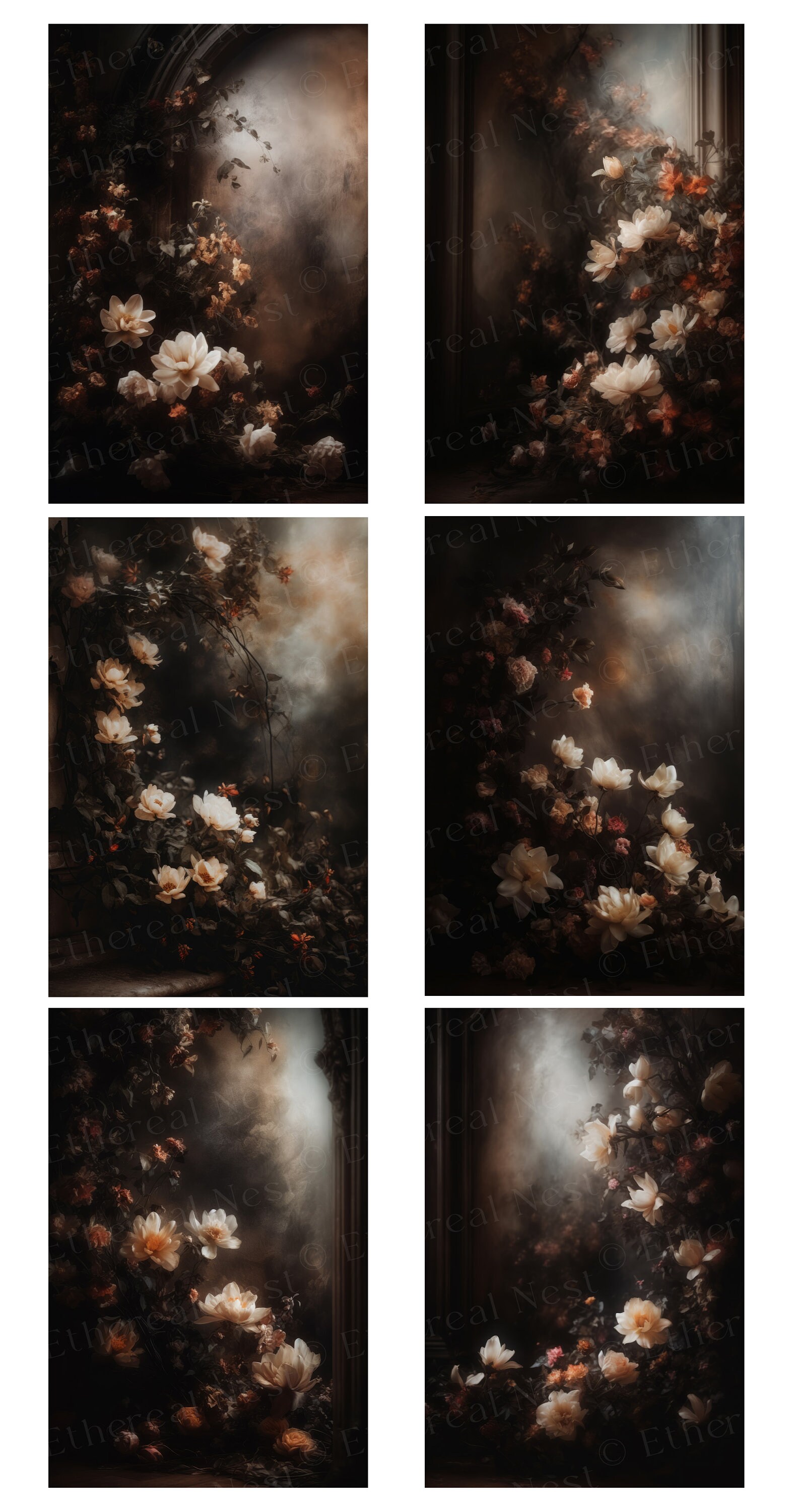 Fine Art Moody Digital Backdrops Moody Magnolia Floral - Etsy