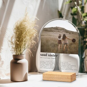 Personalized Soul Sister Definition Plaque With Stand, Custom Photo ...