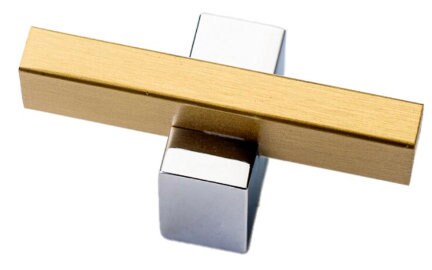 Lew's Two Tone Knobs and Handles Gold & Chrome Cabinet Hardware - Etsy