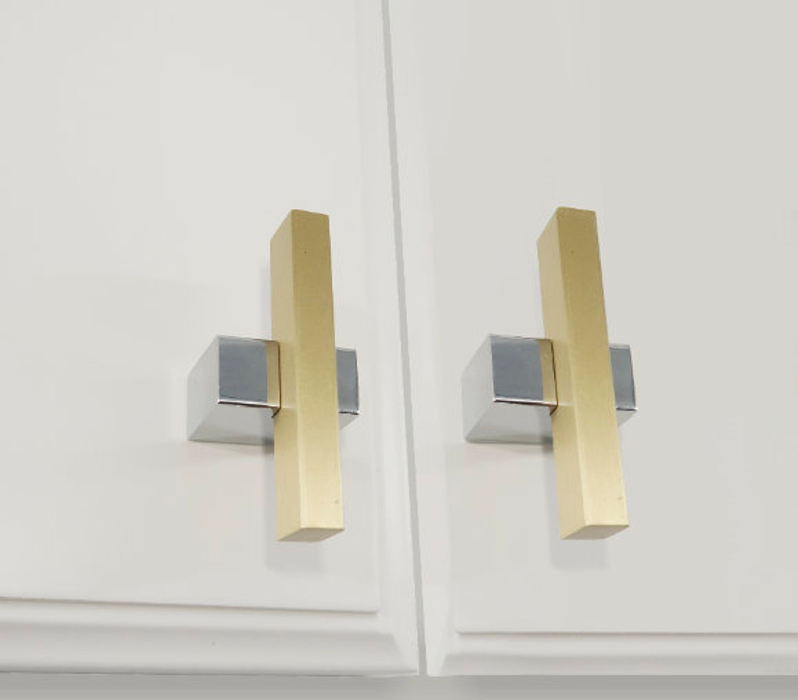 Lew's Two Tone Knobs and Handles Gold & Chrome Cabinet Hardware - Etsy