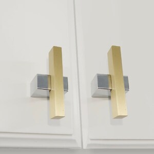 Lew's Two Tone Knobs and Handles Gold & Chrome Cabinet Hardware - Etsy
