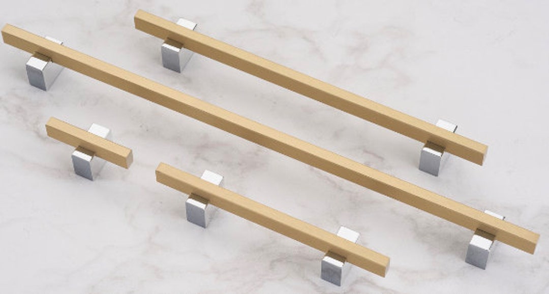 Lew's Two Tone Knobs and Handles Gold & Chrome Cabinet Hardware - Etsy