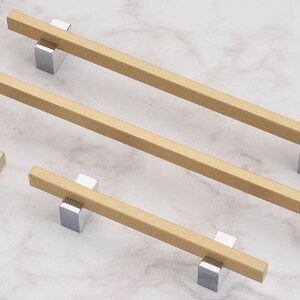 Lew's Two Tone Knobs and Handles Gold & Chrome Cabinet Hardware - Etsy