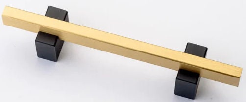 Lew's Two Tone Knobs and Handles Black & Brass Cabinet Hardware - Etsy