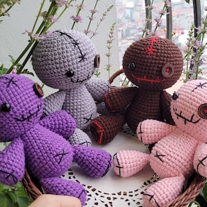 Voodoo Doll Crochet, Voodoo Doll Plushies, Stuffed Vooodoo, Sitting ...