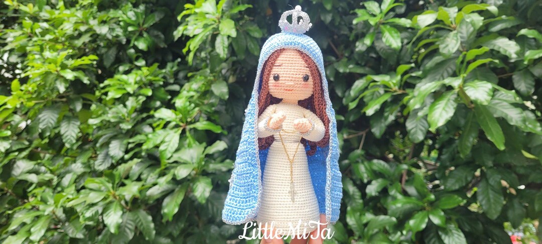 Virgin Mary Amigurumi, Virgin Mary Inspried Doll, Our Lady, Mother Mary ...