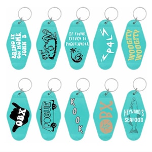 OBX Vintage Hotel Motel Macrame Keychain Outer Banks - Etsy