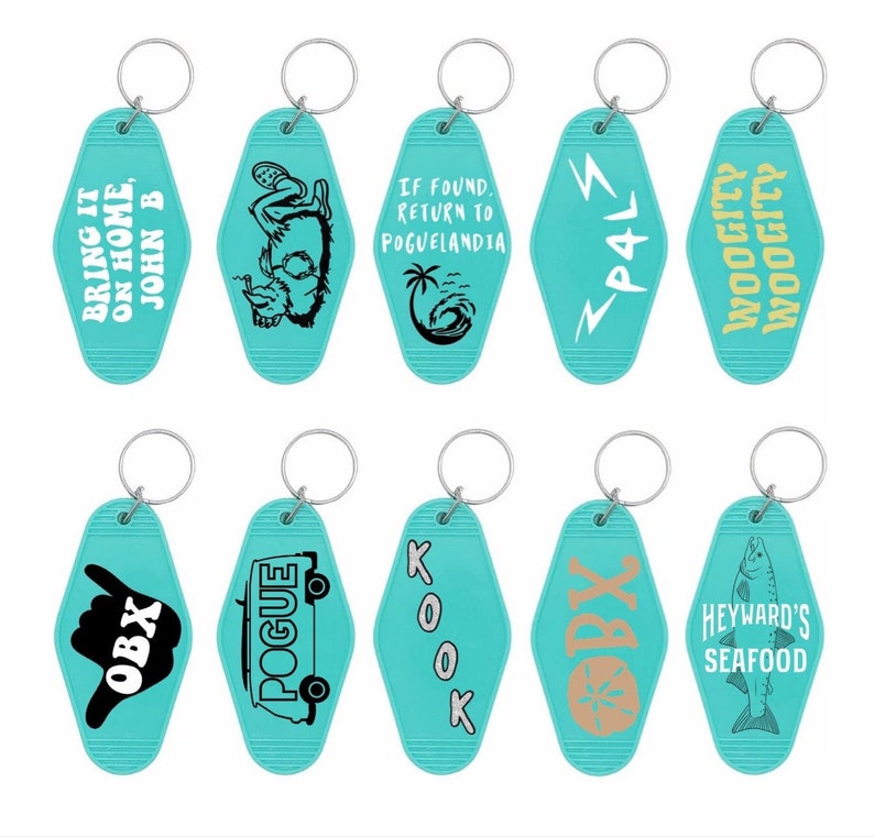 OBX Vintage Hotel Motel Macrame Keychain Outer Banks - Etsy