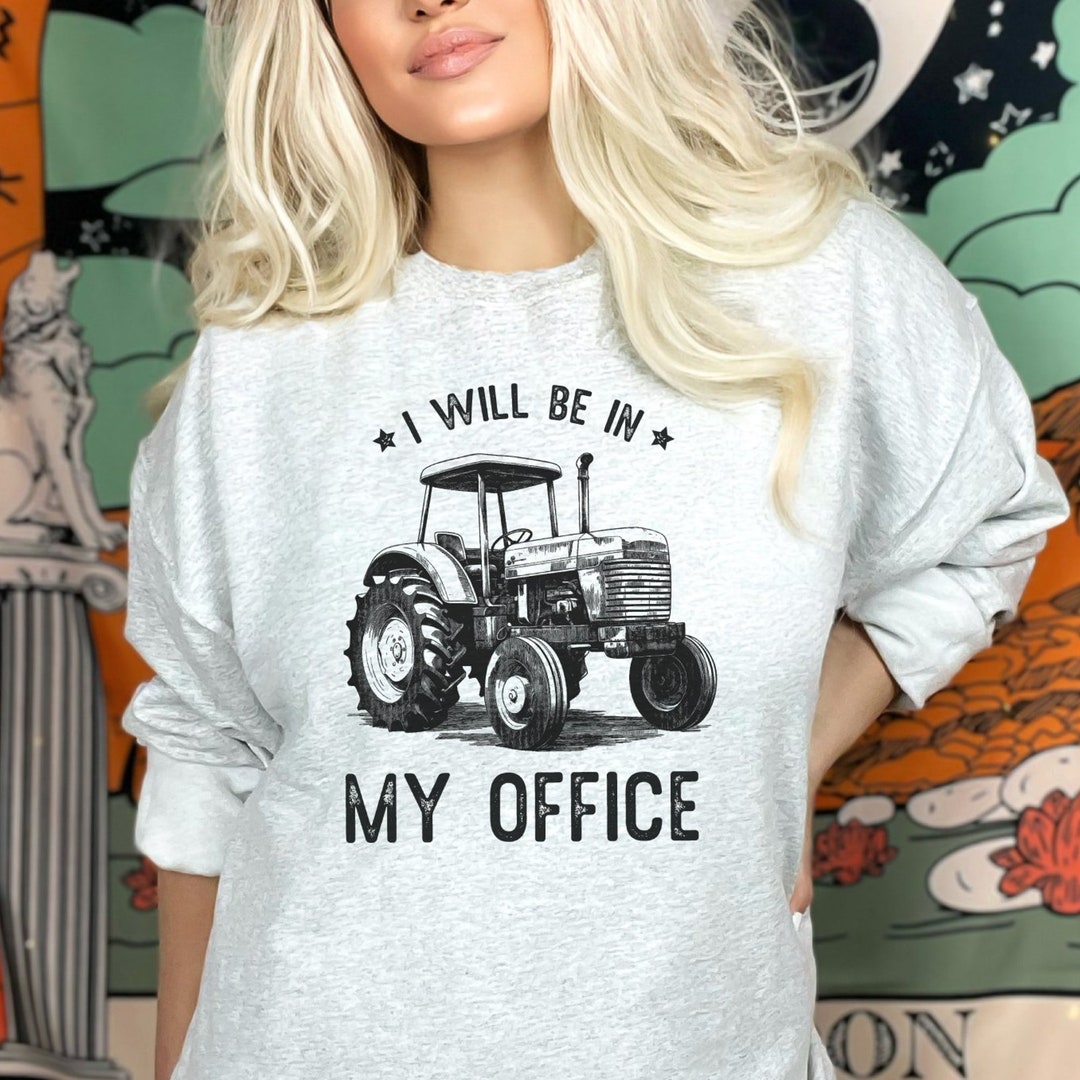 Boho Retro Vintage Tractor Sweatshirt, Funny Graphic Print Cottagecore ...