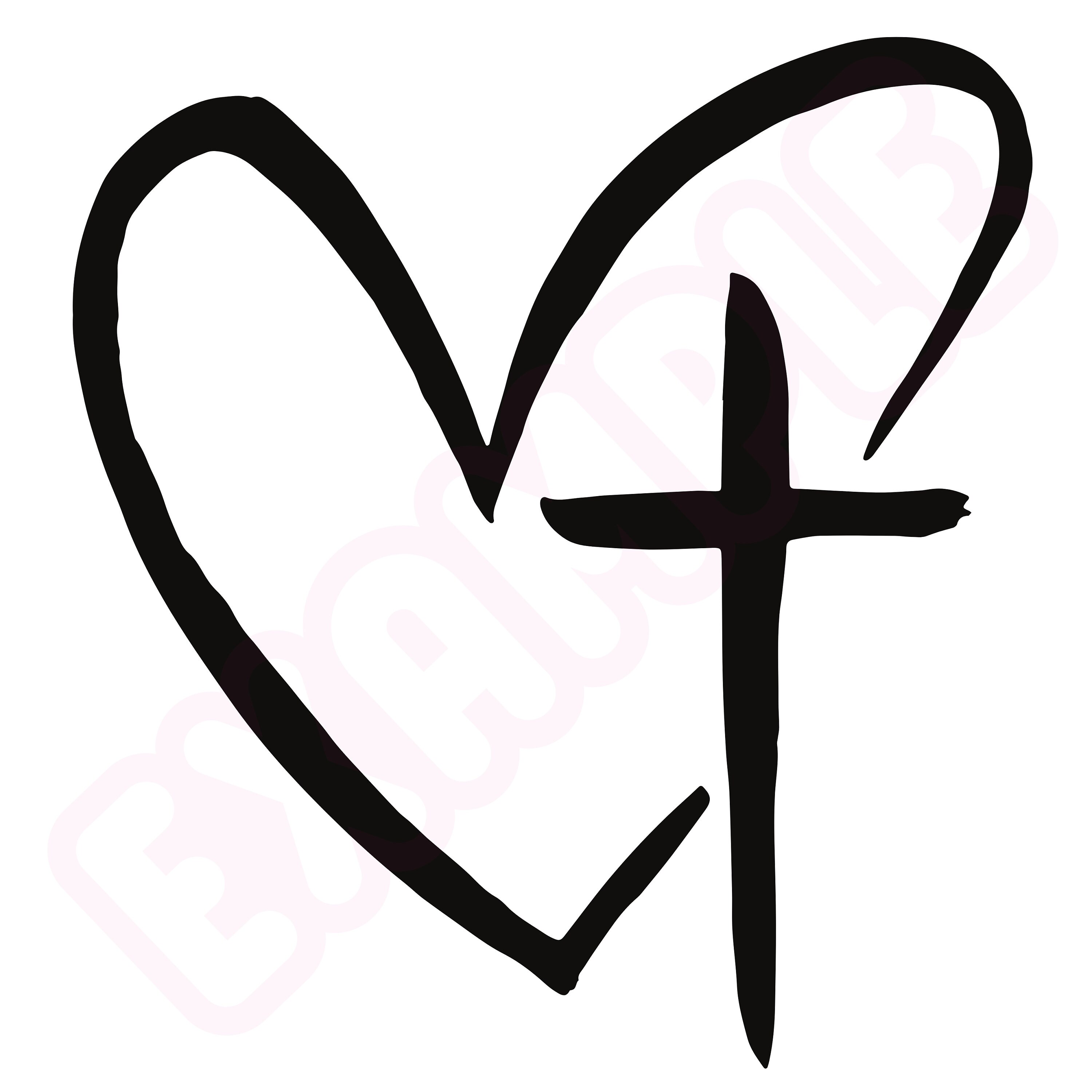 Cross Heart, Christian Heart Cross, Simple Heart Cross - Etsy