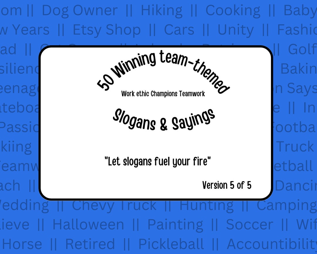 Winning Team V5 | Slogansavvy | Slogans | Winning | Teamwork ...