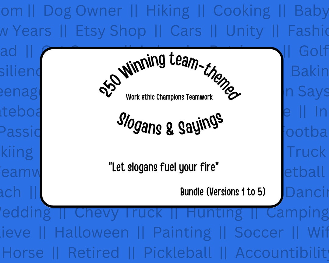 Winning Team Bundle | Slogansavvy | Slogans | Winning | Teamwork ...
