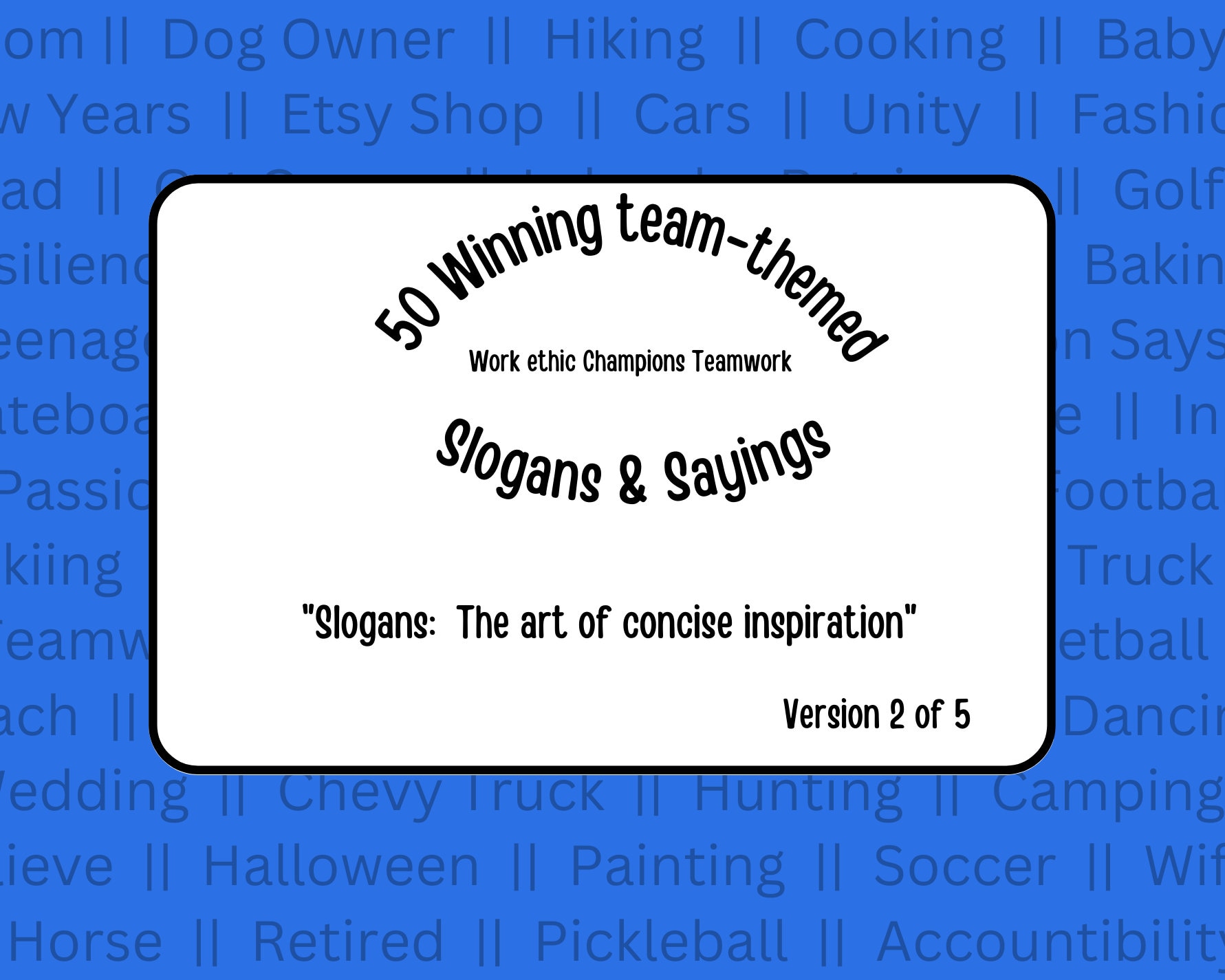 Winning Team V2 Slogansavvy Slogans Winning Teamwork - Etsy