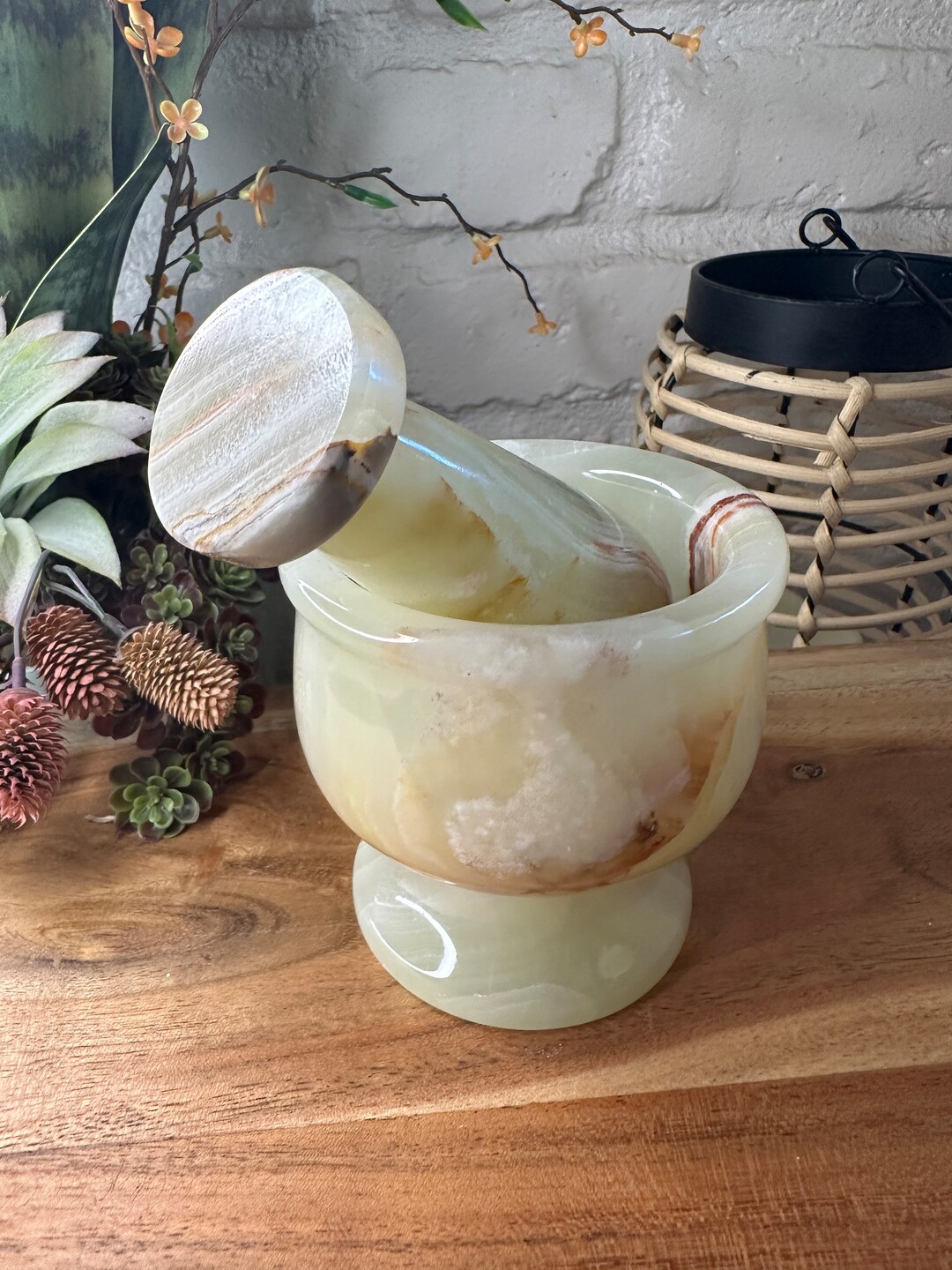 Afghan Jade Mortar and Pestle, Green Banded Carving - Etsy