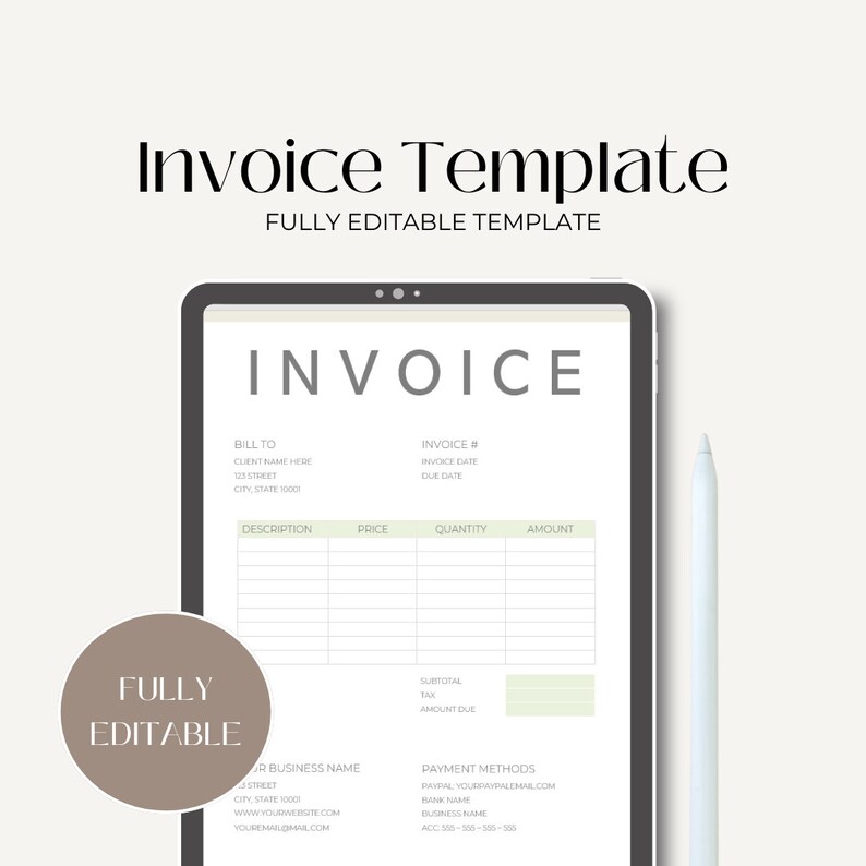 Invoice Template - Etsy