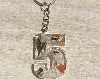 Green Glitter Number Keychain - Etsy