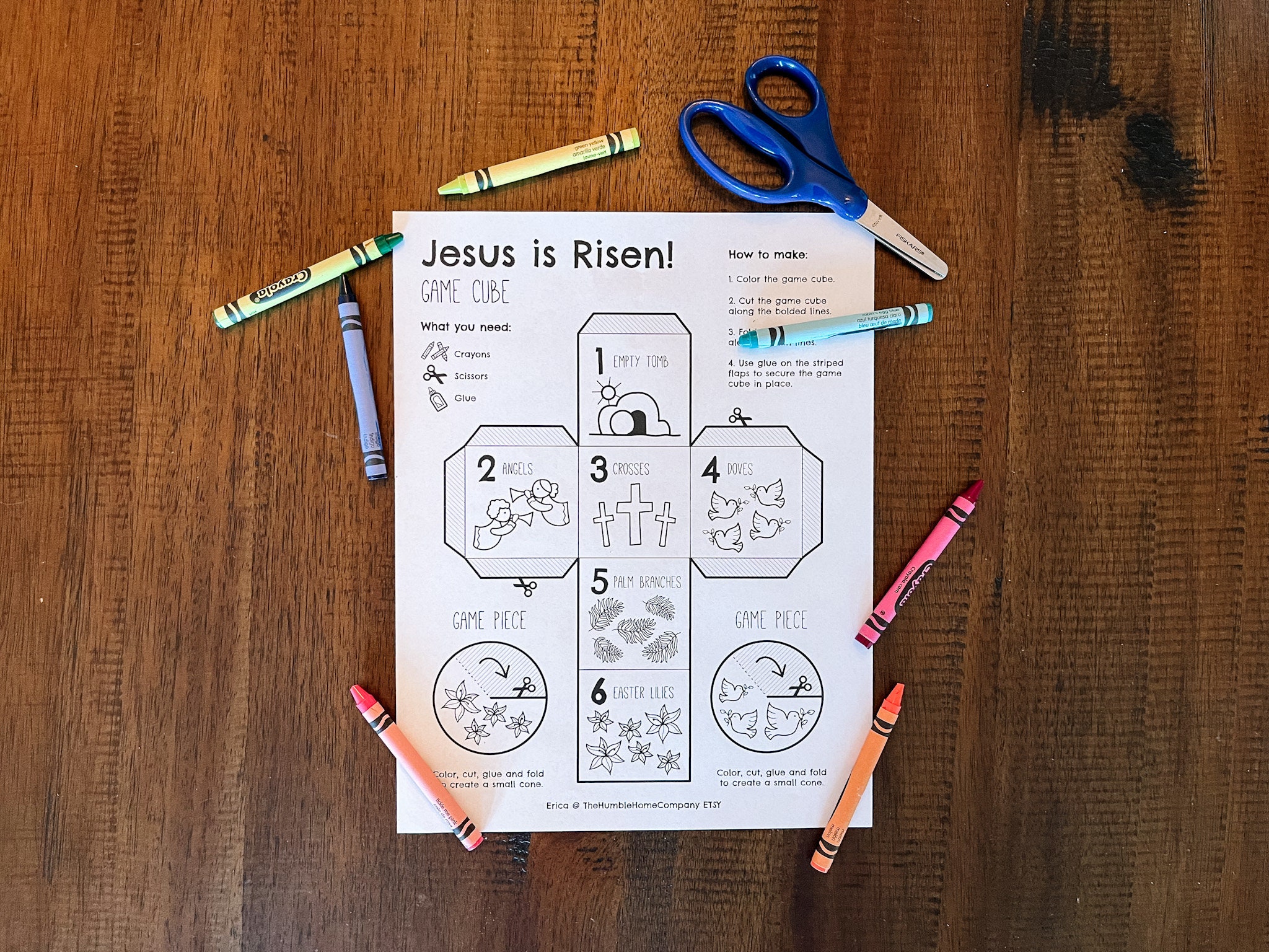 Jesus is Risen Board Game Craft Sunday School Activity Kids Paper ...