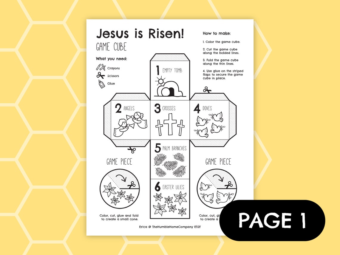Jesus is Risen Board Game Craft Sunday School Activity Kids Paper ...