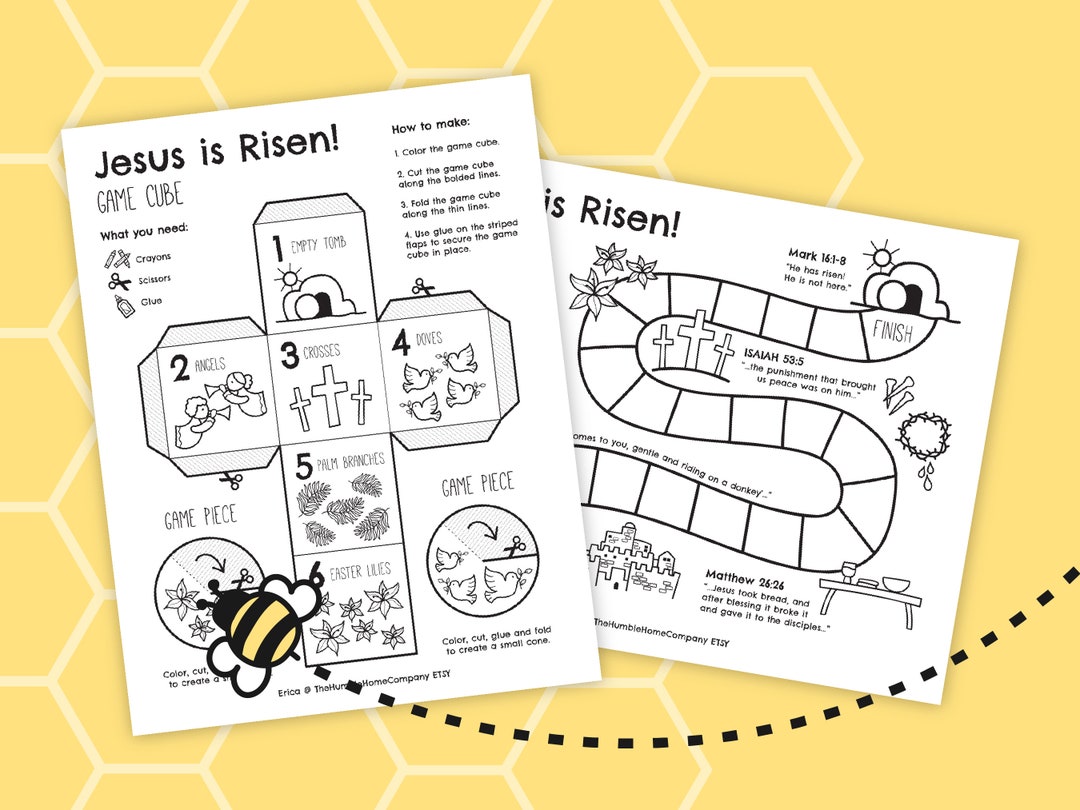 Jesus is Risen! Board Game Craft | Sunday School Activity | Kids Paper ...