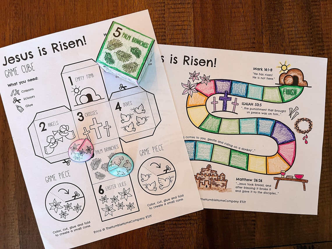 Jesus is Risen! Board Game Craft | Sunday School Activity | Kids Paper ...