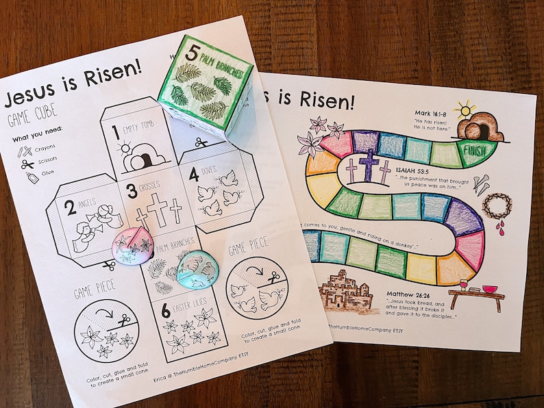 Jesus is Risen! Board Game Craft | Sunday School Activity | Kids Paper ...