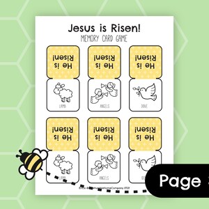 Jesus is Risen Memory Card Game | Easter Sunday Craft (PDF) - Etsy