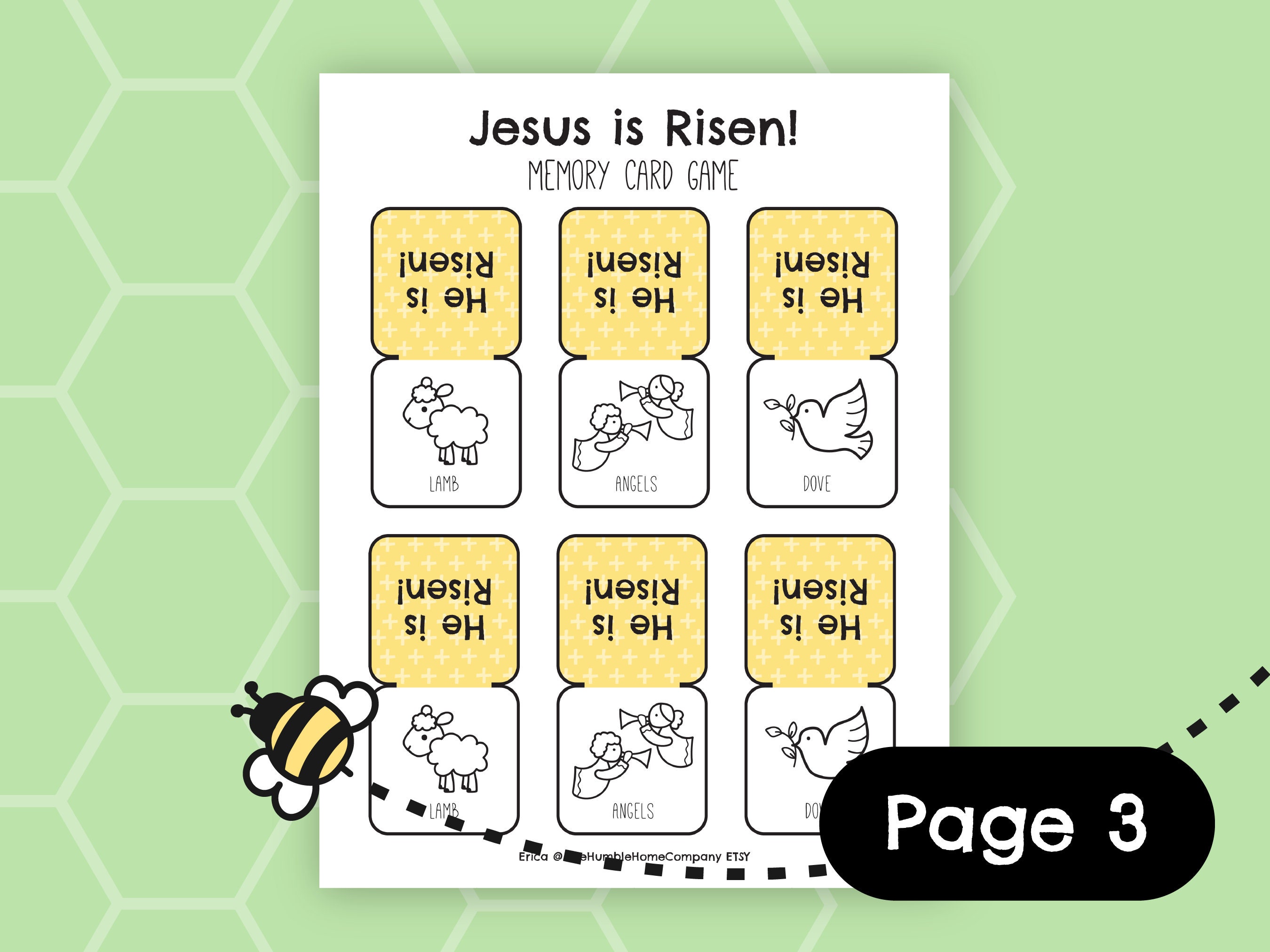 Jesus is Risen Memory Card Game | Easter Sunday Craft (PDF) - Etsy