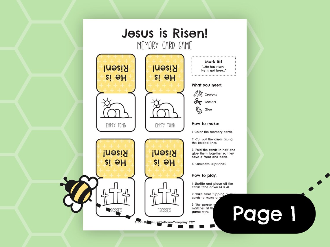 Memory Card Game Craft | Jesus is Risen | Easter Sunday Craft ...
