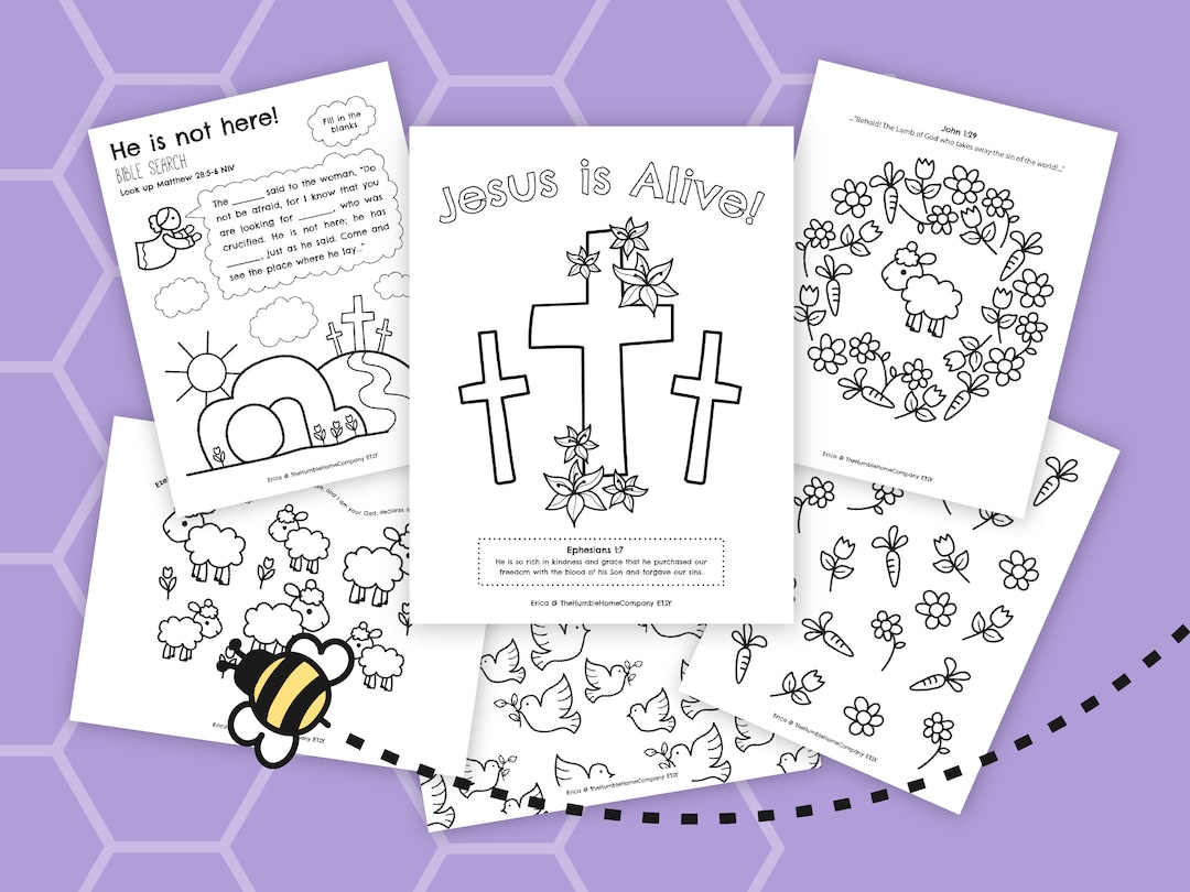 Easter Coloring Pages (6 Pack) | Sunday School Activity | Resurrection ...