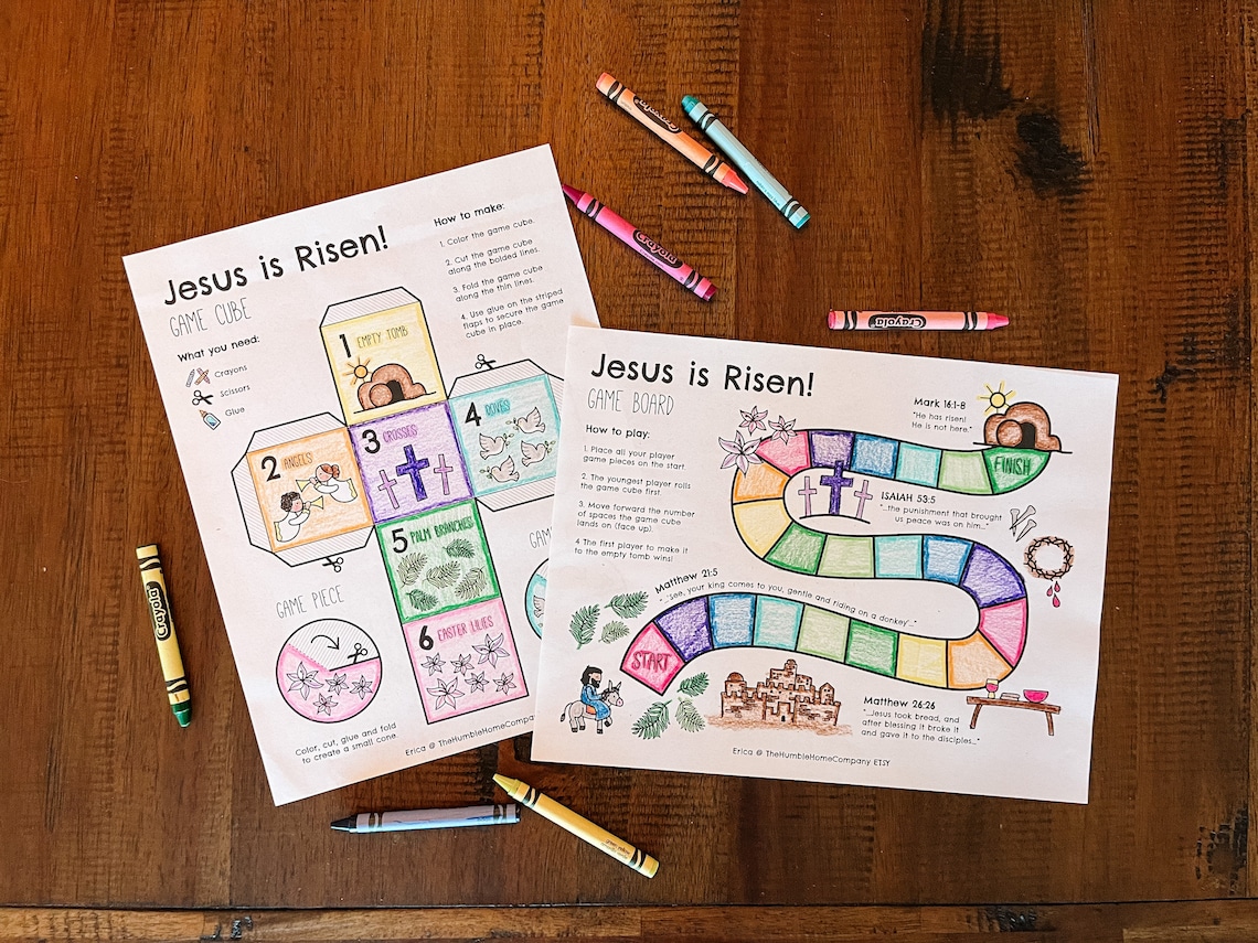 Jesus is Risen Board Game Craft Sunday School Activity Kids Paper ...