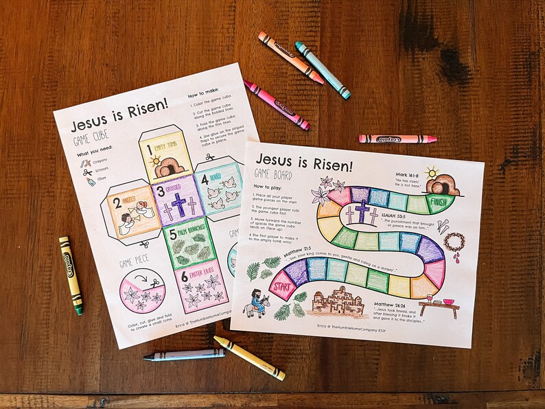 Jesus is Risen Board Game Craft Sunday School Activity Kids Paper ...