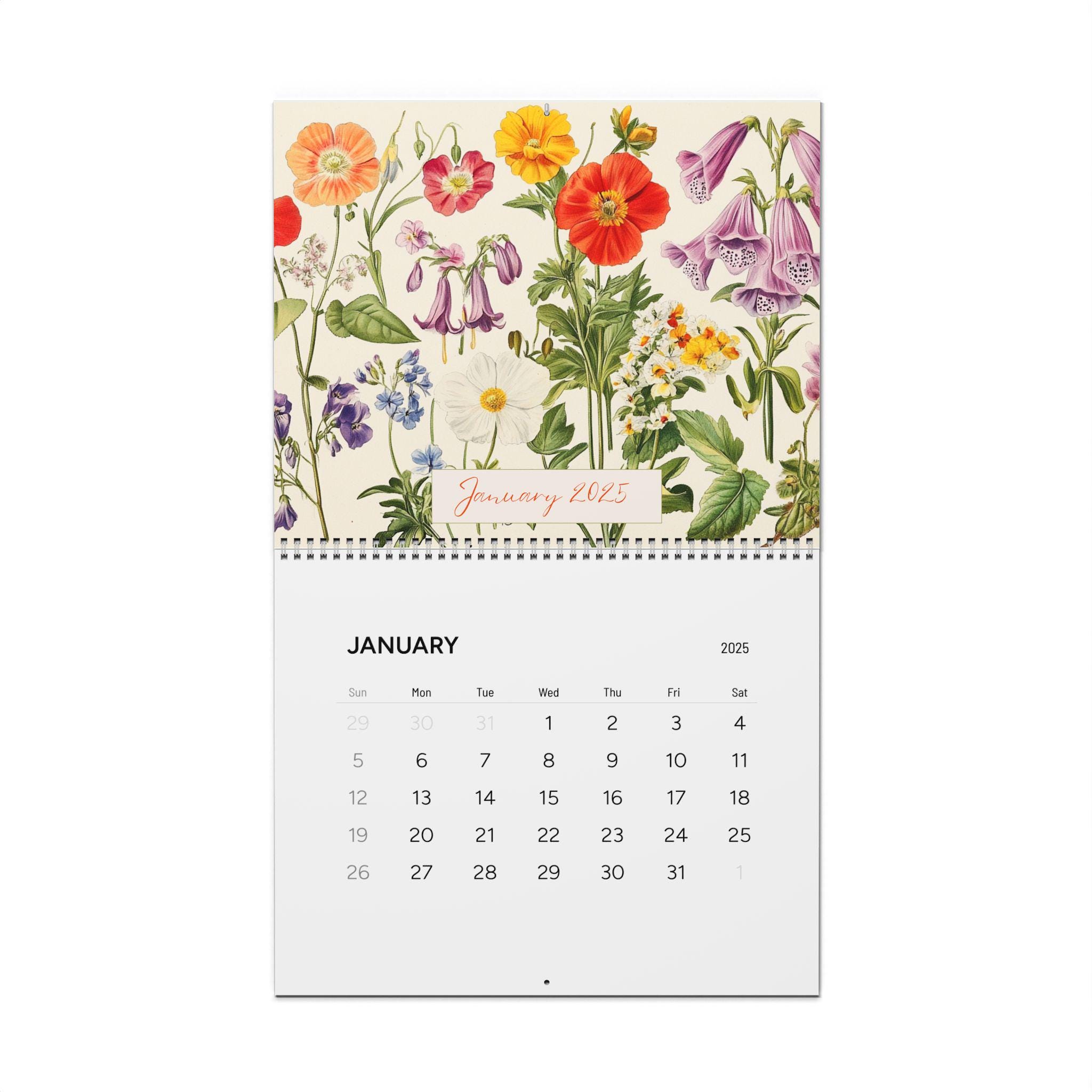 2025 Vintage Botanicals Wall Calendar - Antique Floral Art, Nature ...