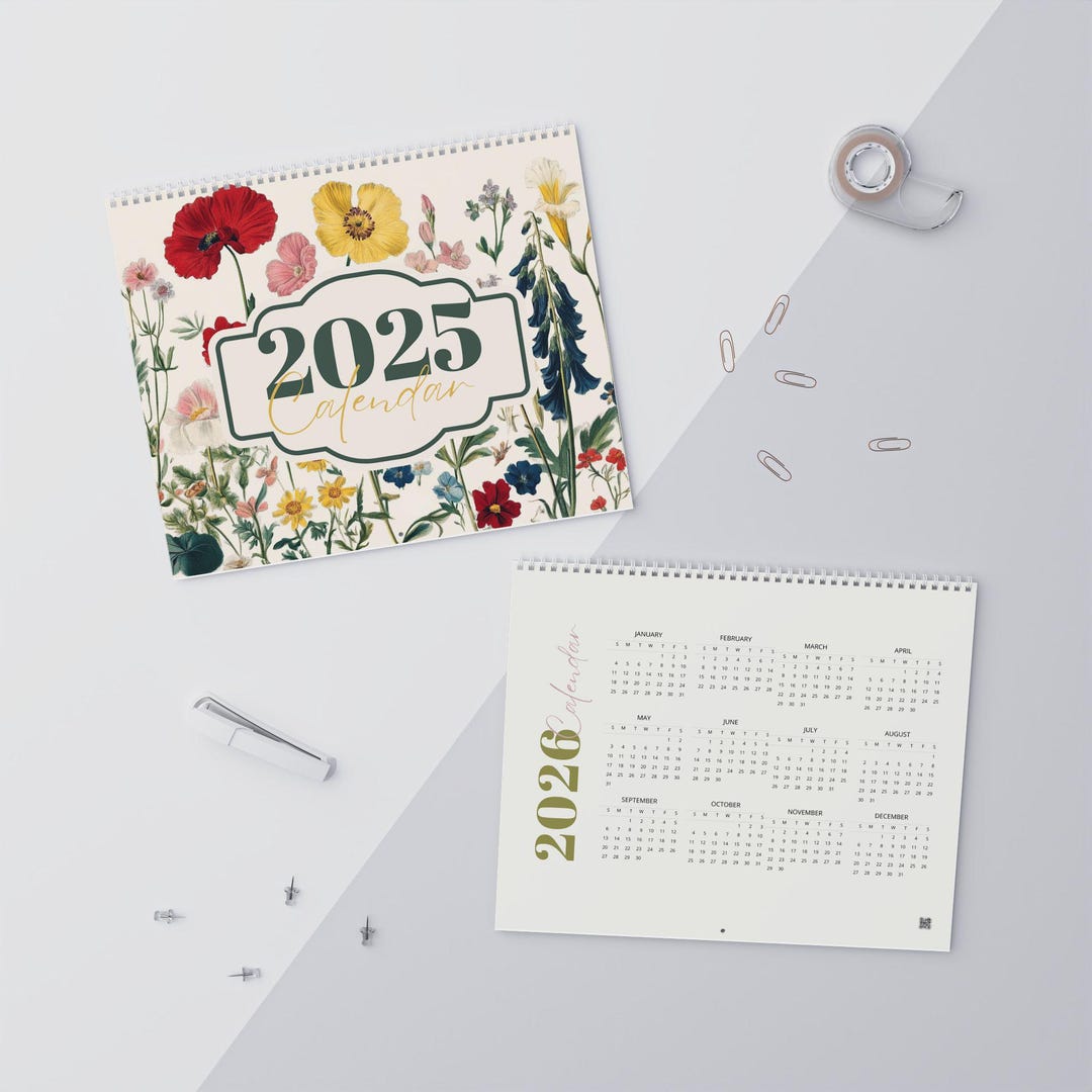 2025 Vintage Botanicals Wall Calendar - Antique Floral Art, Nature ...