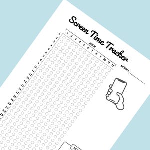 Screen Time Tracker Printable Digital Screen Time Management Tracker ...