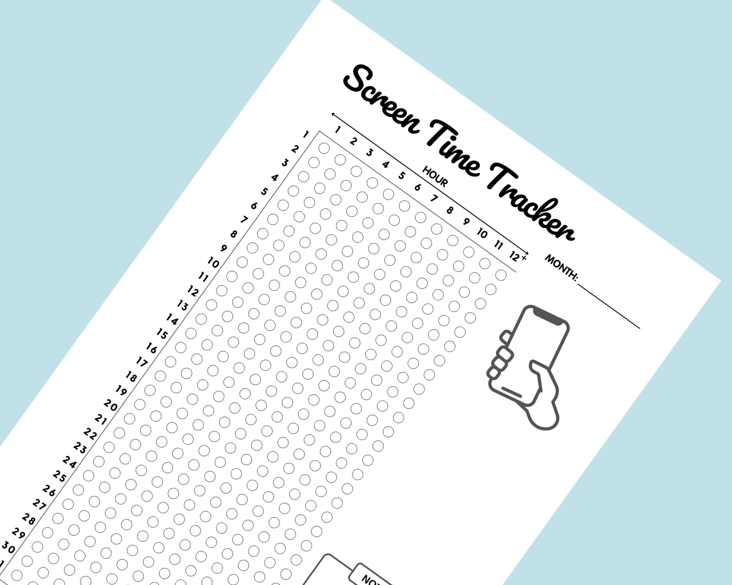 Screen Time Tracker Printable Digital Screen Time Management Tracker ...