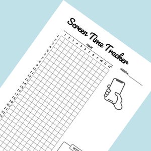 Screen Time Tracker Printable Digital Screen Time Management Tracker ...
