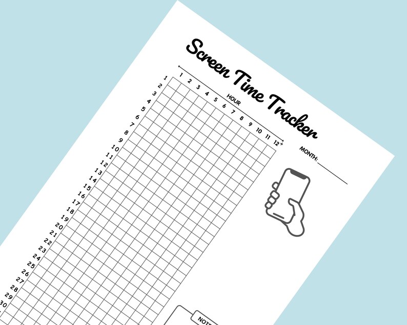 Screen Time Tracker Printable Digital Screen Time Management Tracker ...