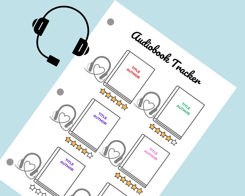 Audiobook Tracker Printable Audiobook Reading Challenge, Audio Book Log ...