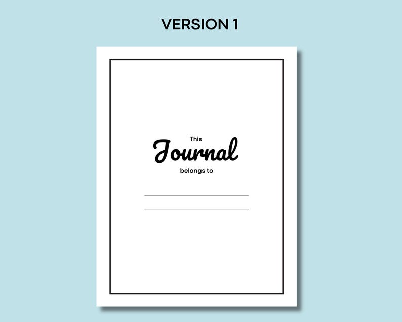 This Journal Belongs to Page Printable Journal Title Cover Page ...
