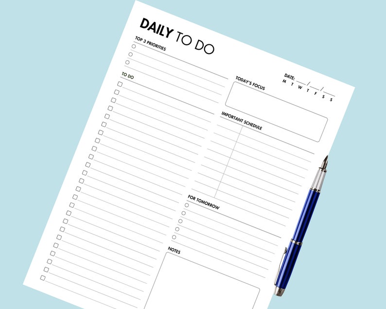 To Do List Planner Printable Time Management PDF Daily Weekly Monthly ...