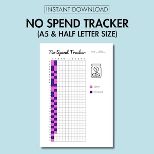 No Spend Tracker Printable No Spending Challenge PDF Money Saving ...
