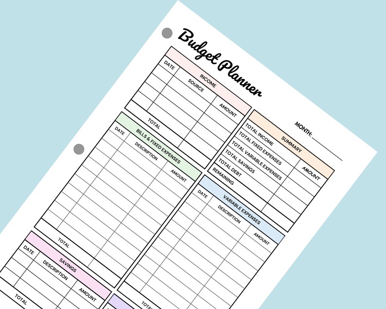 Monthly Budget Planner Printable Budget Tracker Budget by Paycheck ...