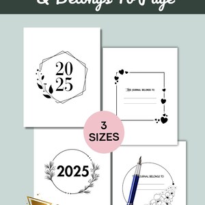 2025 Journal Cover Page Printable 2025 Planner Title Page, This Journal ...